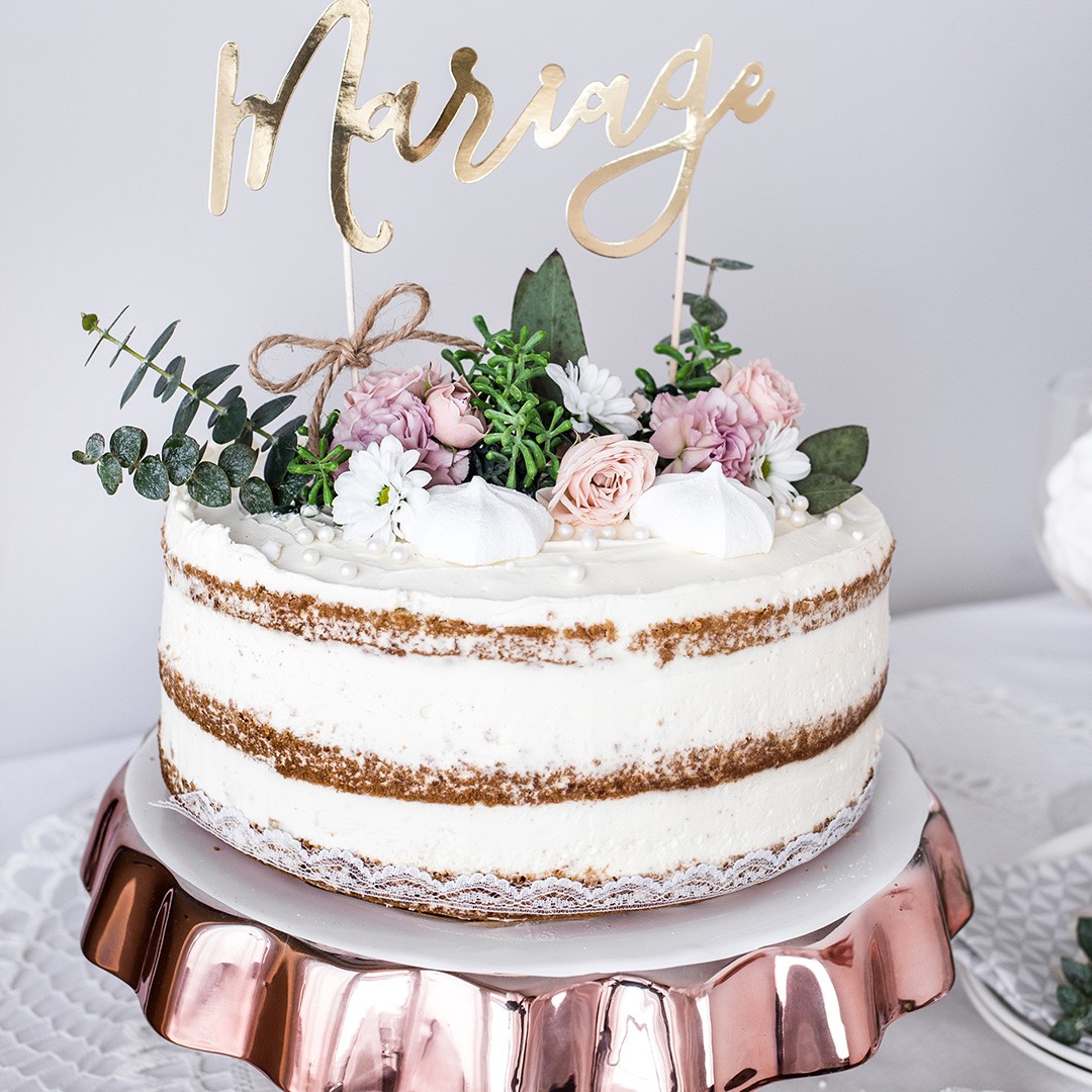Cake topper Mariage doré - Poppy & pops
